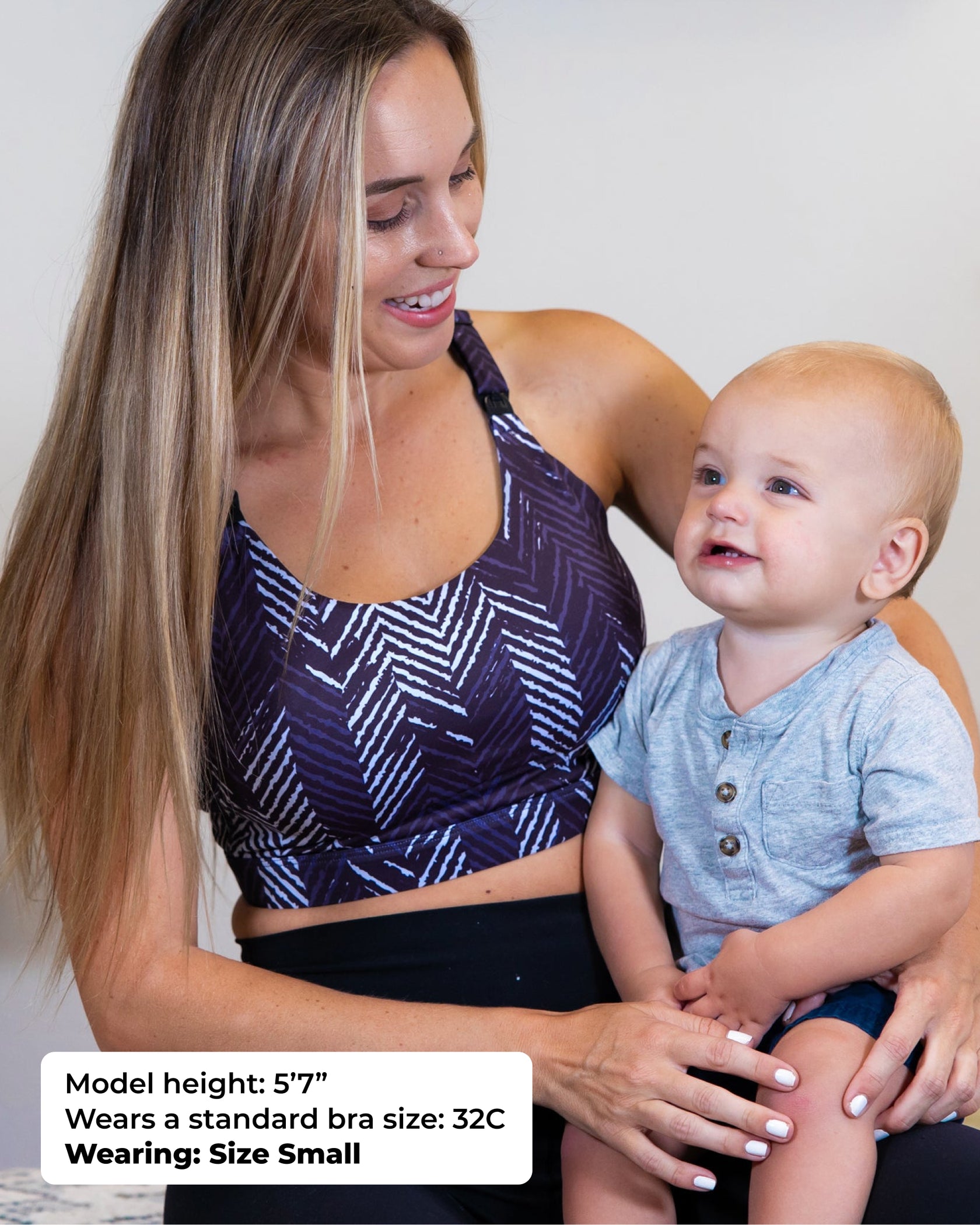 Ultra Comfort Active Nursing Bra (Midnight Chevron) – mamaoutfitters
